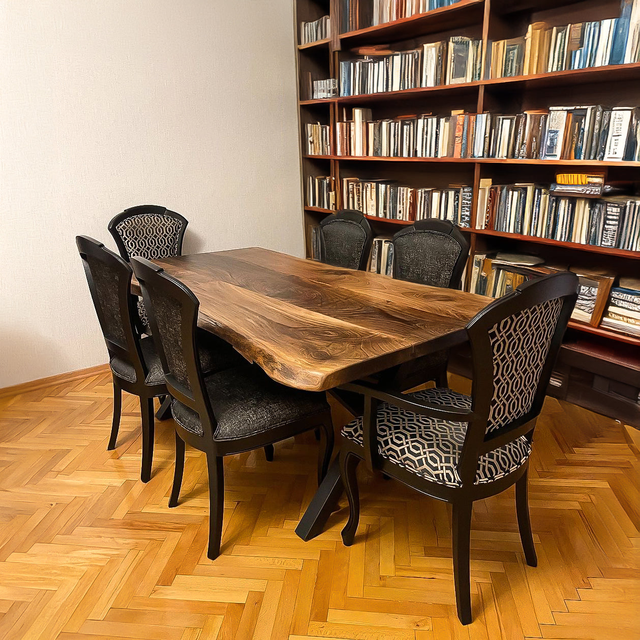 Live Edge Walnut Dining Table with Metal Legs | 6 or 8 or 10 Seater In ...