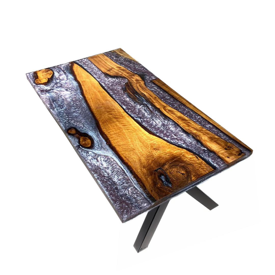 Purple Resin Epoxy Walnut Table